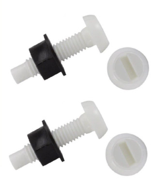 2 Vehicle Number Reg Plate Screws Bolts and Nuts White Fitting Fixing ...