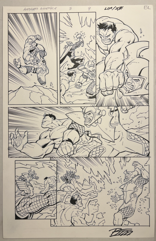 Avengers Vs #1 (2015) Original Comic Art Pg 9 Ron Lim Scott Hanna Hulk ...