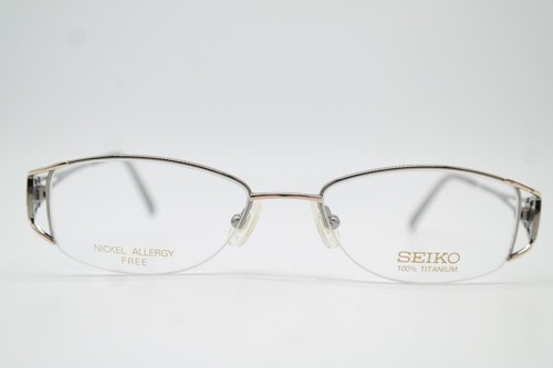 Glasses SEIKO T202 Titanium Silver Metallic half Rim Frames New | eBay ...