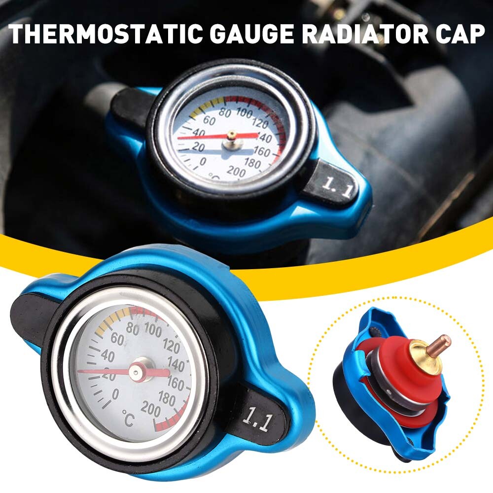1 PCS Blue Car Thermostatic Gauge Radiator Cap Cover Small Head Water ...