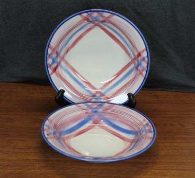 Vernonware - Calico - Salad Plates - TWO - 2 - Metlox Pink Blue White ...