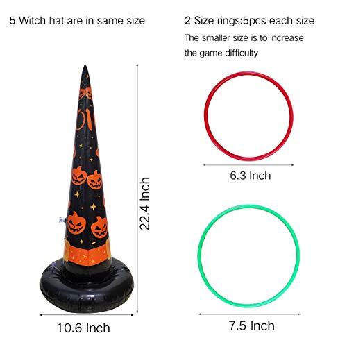 5PK Halloween Toys Halloween Games Inflatable Witch Hat Ring Toss Game ...