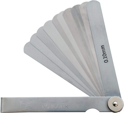 SK THICKNESS GAUGE 100mm 10 PIECES TICKNESS 0.01-0.10mm 100MK | eBay