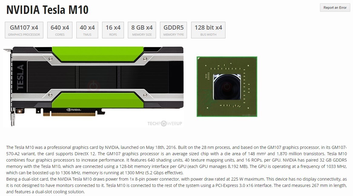 Nvidia Tesla M10 GPU 32GB GDDR5 PCIe3.0 x16 Graphics Accelerator Cisco ...