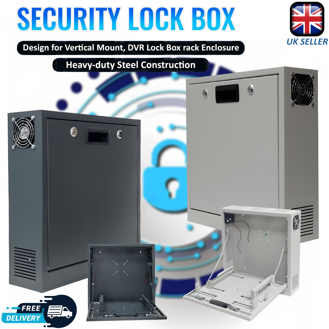 Wall Mount Security Boxes AdirOffice White Large Wall Mounted