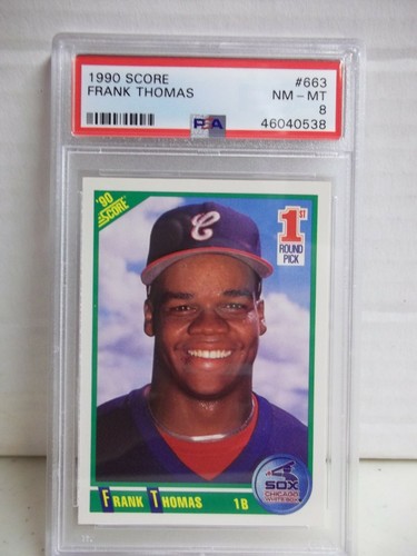 1990 Score Frank Thomas RC PSA NM-MT 8 Card #663 MLB HOF Chicago White ...