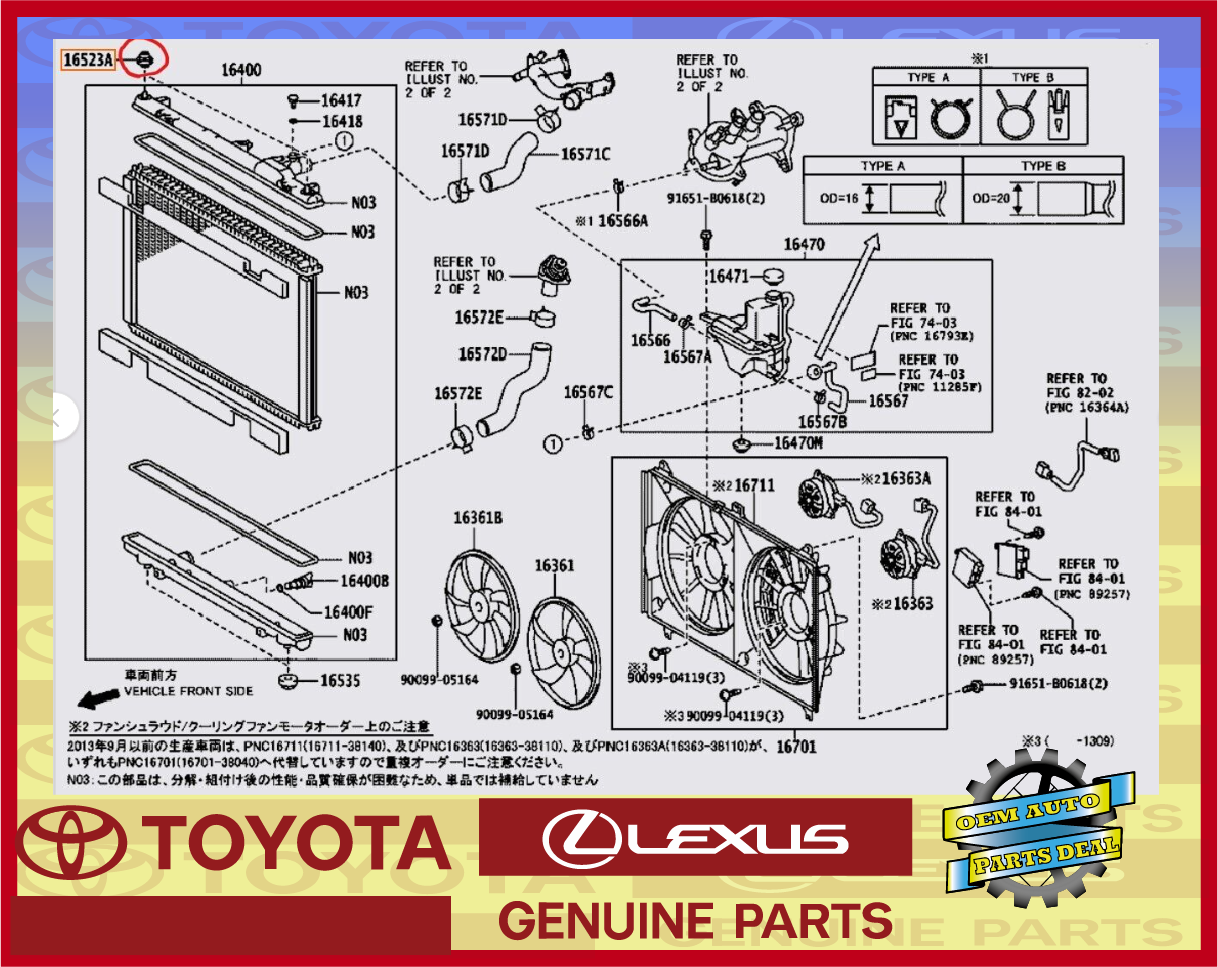 Toyota Oem-radiator Assembly Upper Insulator 16523f0020 for sale online ...