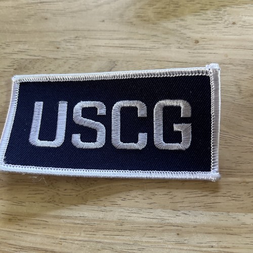 USCG United States Coast Guard Patch 4”x 2” White Letters On Blue | eBay