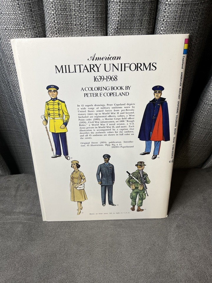 Dover Coloring Book American Military Uniforms 1976 Peter Copeland New ...