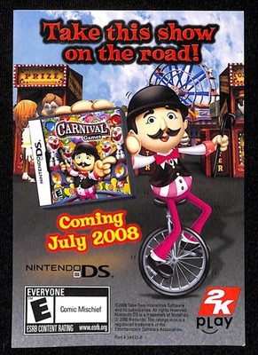 Carnival Games Manual Nintendo DS 2K Play Rare Insert | eBay