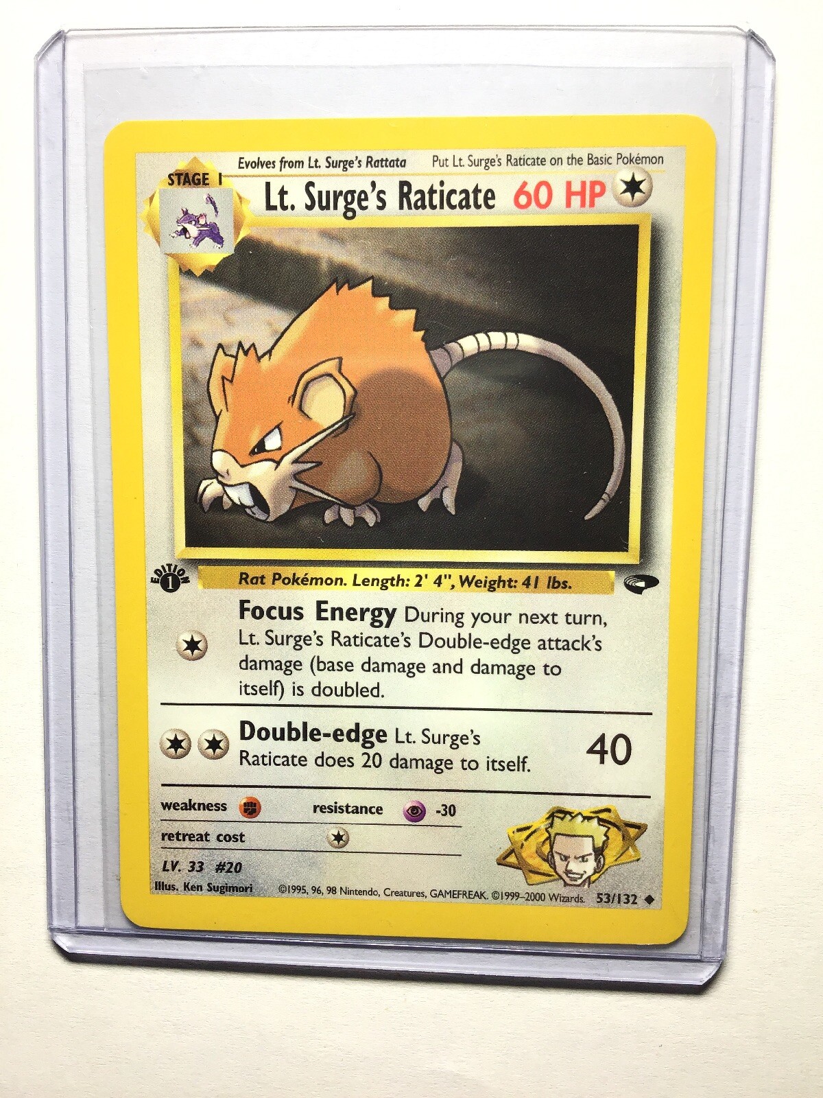 LT. SURGE’S RATICATE - 1st Edition Gym Challenge - 53/132 - Uncommon ...