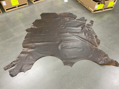 Chevron Embossed Brown Leather Hide Upholstery Whole Full Cow Hide ...