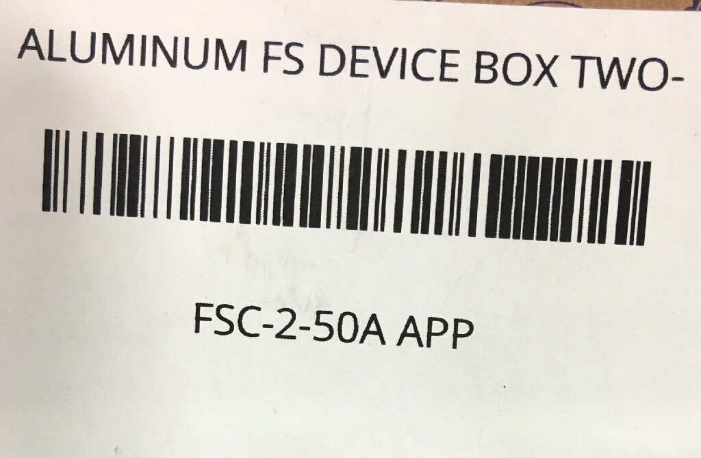 FSC-2-50A APPLETON ALUMINUM FS DEVICE BOX TWO-GANG FEED-THRU 1/2" TYPE ...