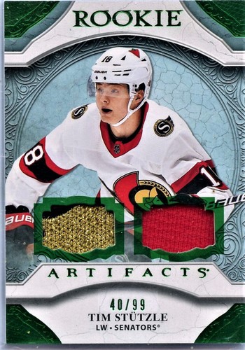 Tim Stutzle - 2020 21 Artifacts - Dual Patch (Emerald) - RC - # 40/99 ...