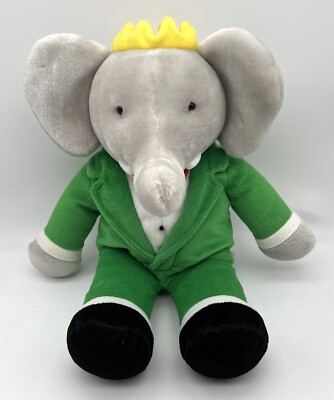 Vintage Dakin “Babar” the Elephant in Green Outfit 16” Plush Toy | eBay