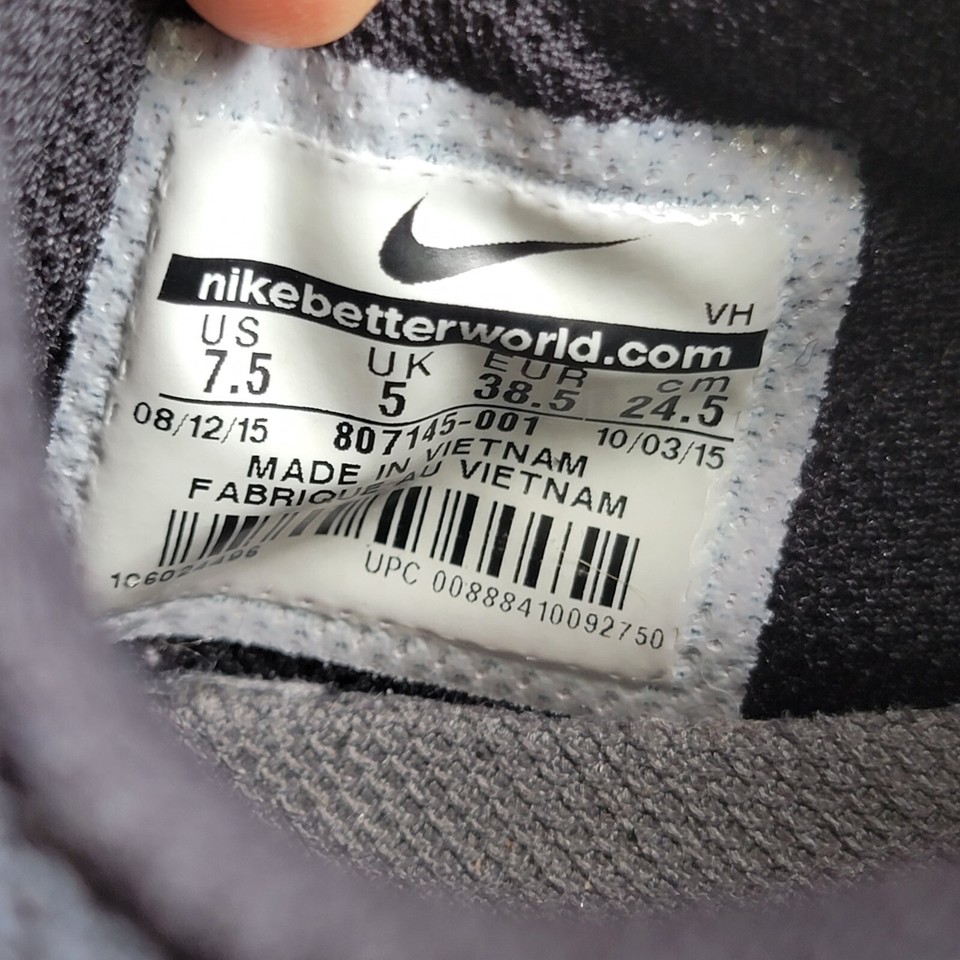 Nike Women’s FS Lite Run 3 807145-001 sz 7.5 Black White Running Shoes ...