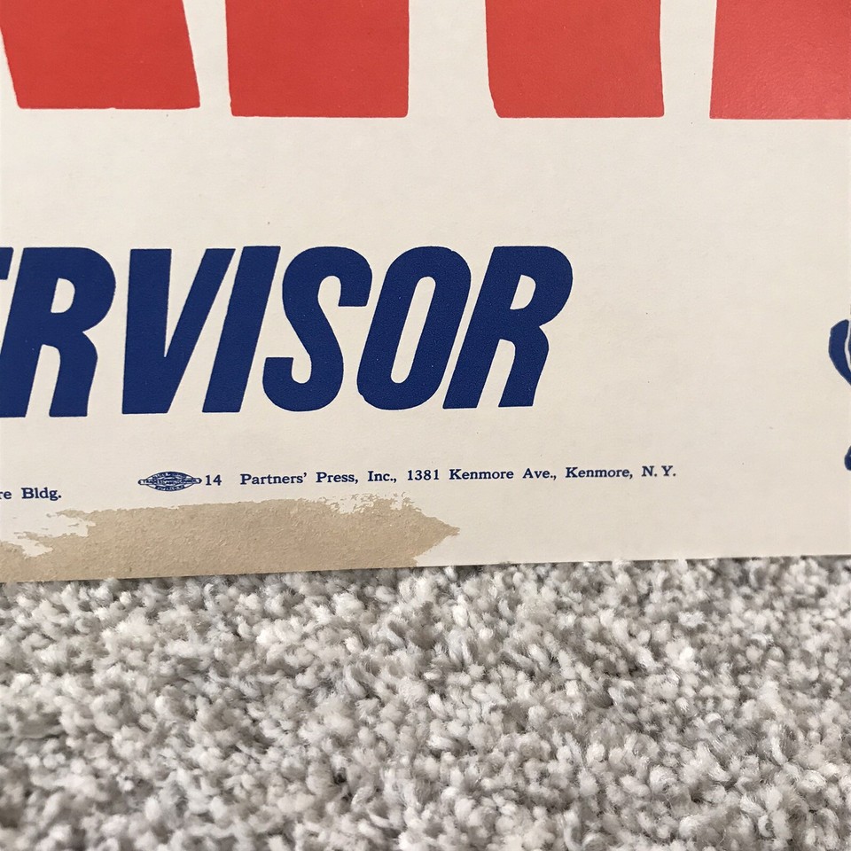 1950s vtg election Sign POSTER Tonawanda Buffalo politics Supervisor ...