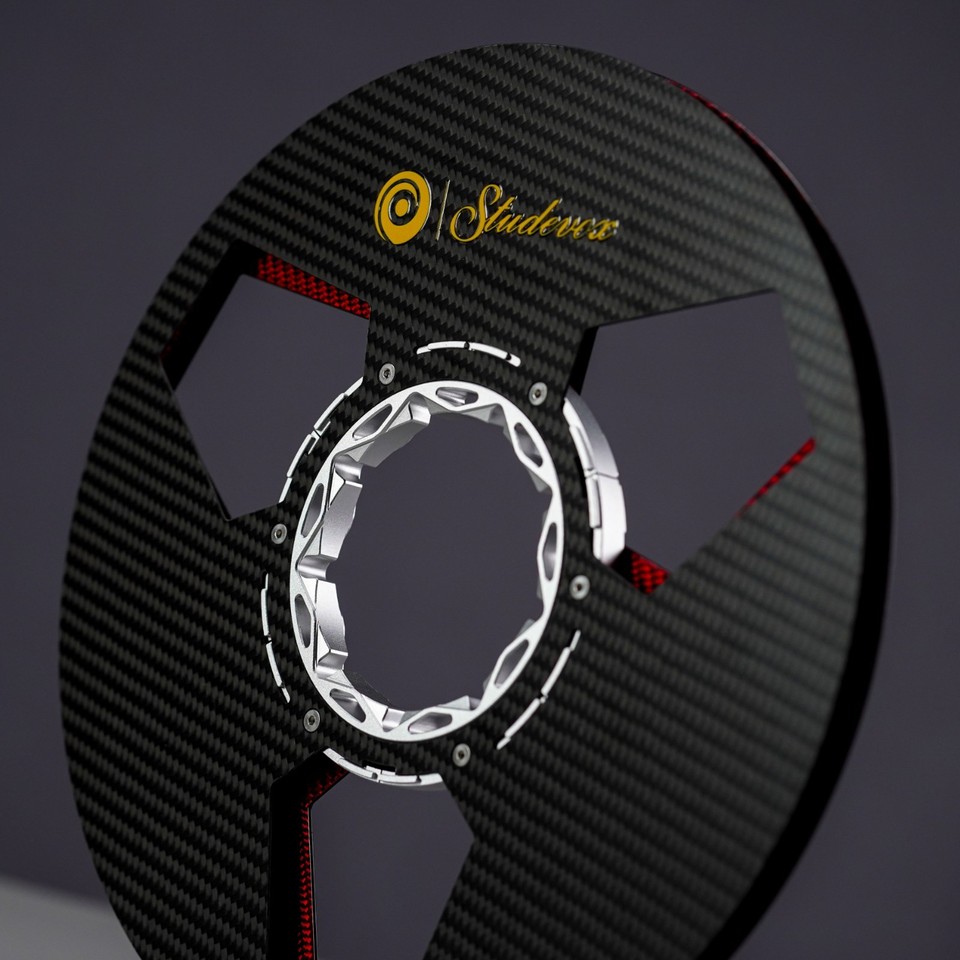1X Studevox Pro Black/Red 10.5" Carbon Fiber 1/4" Tape Reel For Tape ...