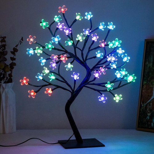 Set of 2 Lighted Cherry Blossom Tree - 48 LED 16 Color-Changing 4 Modes ...
