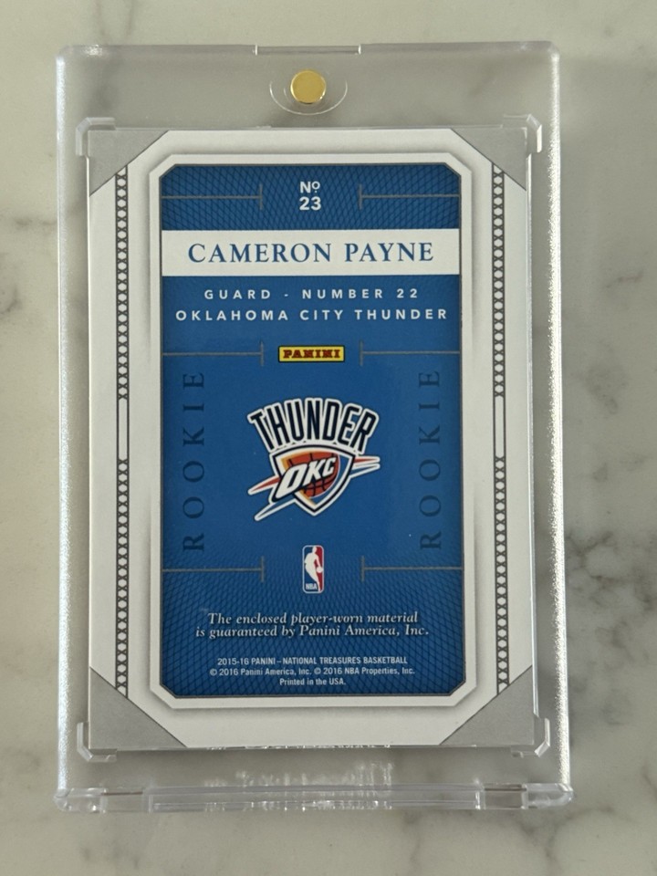 2015-16 National Treasures Cameron Payne Super Swatches RC Rookie PRIME ...