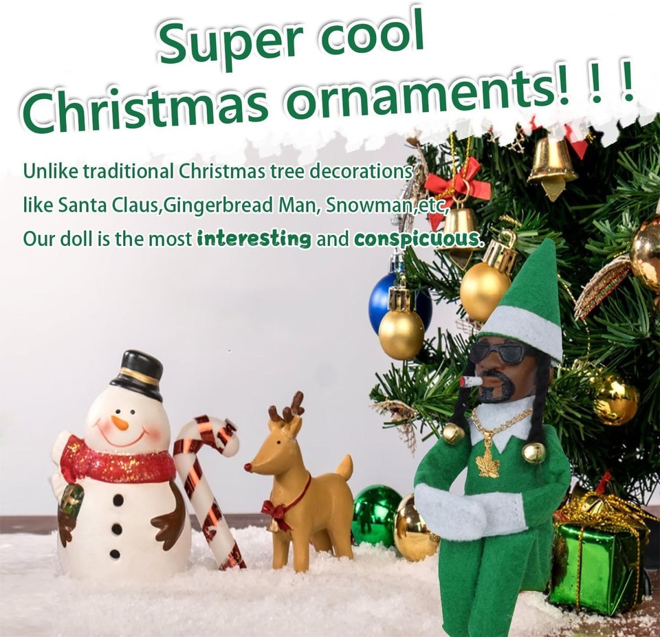 Christmas Elf Doll Ornaments, Handmade Elf Doll Decoration, Hip Hop D ...