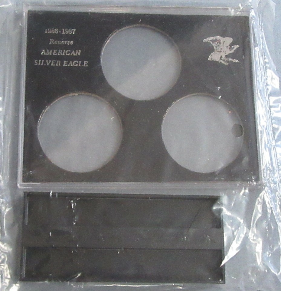10 Silver Eagle Display Holders & Stands Only. Printed 1986-87. NOS. NO ...