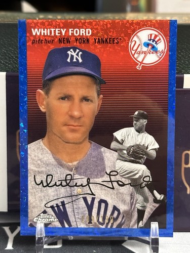 Whitey Ford 2023 Topps Chrome Platinum Anniversary Blue Mini-Diamond ...