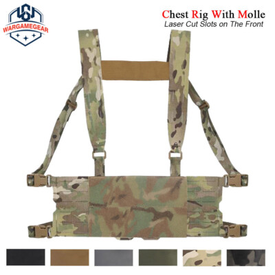 Tactical Low Vis Portable Chest Rig Harness Laser Cut MOLLE Lightweight ...
