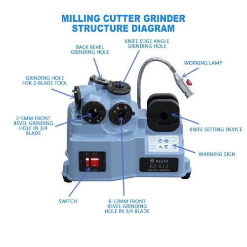 Electric End Mill Grinder Sharpener Alloy Milling Cutter Angle Grinding ...