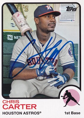 CHRIS CARTER SIGNED AUTO'D 2014 TOPPS ARCHIVES CARD #23 HOUSTON ASTROS ...