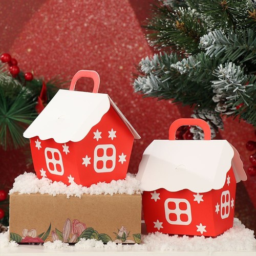 Red Candy Box Xmas Decoration Supplies Cookies Pouch Christmas Gift ...