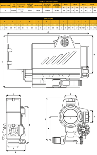 Sig Sauer Romeo7 Full-Size Red Dot SIGHT 1X30mm 2MOA SOR71001 FAST SHIP ...
