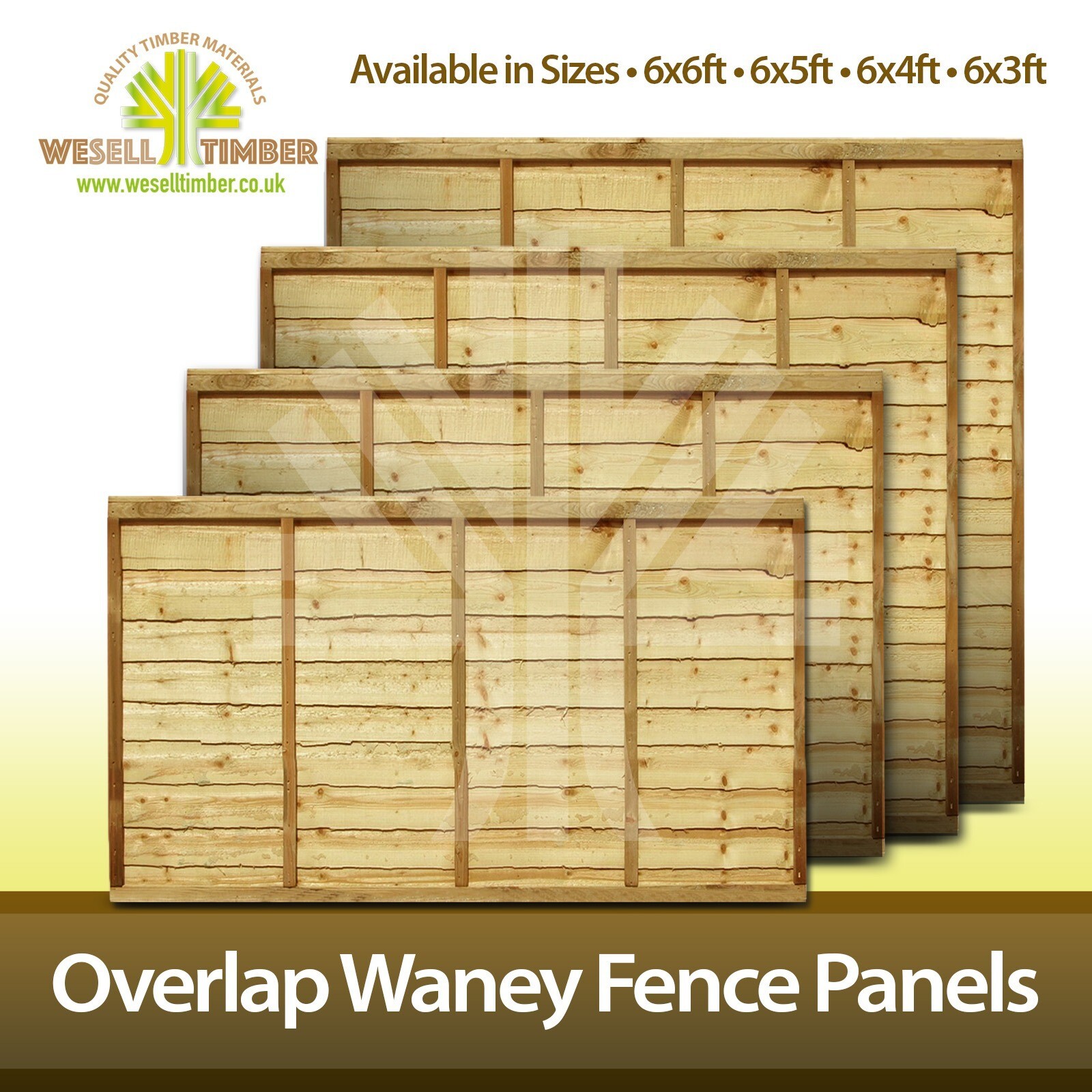 6x5 Overlap Waney Lap Garden Fence Panel with Capping Rail | eBay UK