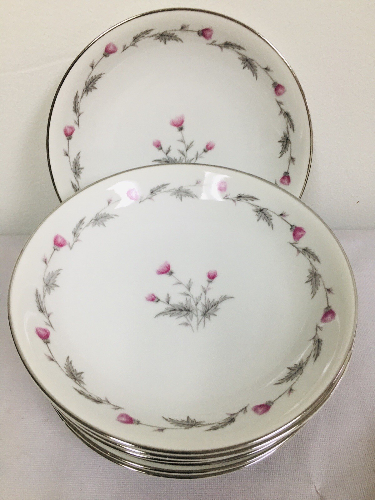 Vintage Empress China Japan Thistle 803 Dinnerware Plates 8 Dishes 7 3/ ...