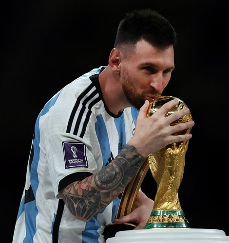ICONIC IMAGE LIONEL MESSI ARGENTINA WORLD CUP FINAL '22 A4 PHOTO GETTY ...