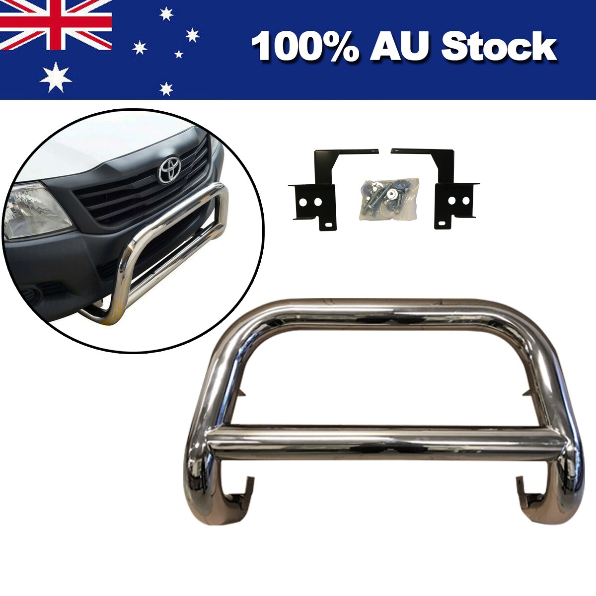 Nudge Bar 304 Stainless Steel Grill Guard fit Toyota Hilux N70 2005 ...