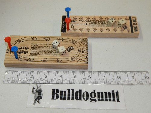 Lot of 2 Wooden Peg Games Who is No 1 & Racing w/ All Pegs & Dice ...