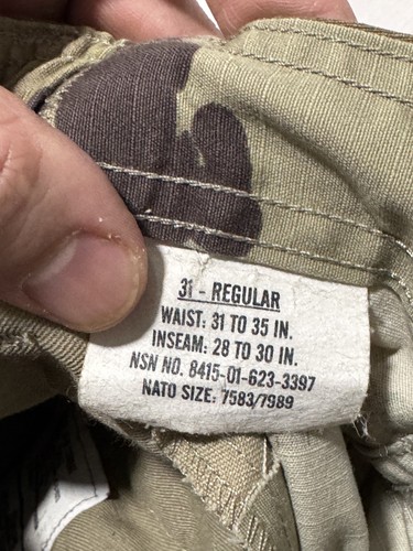 US Military Multicam Camouflage Workwear Tactical Pants Size 31 ...