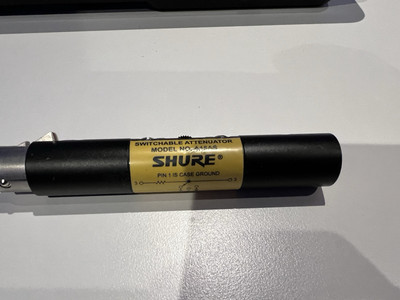 Shure A15AS Switchable Attenuator (15 20 25 dB) Passes Phantom Power ...