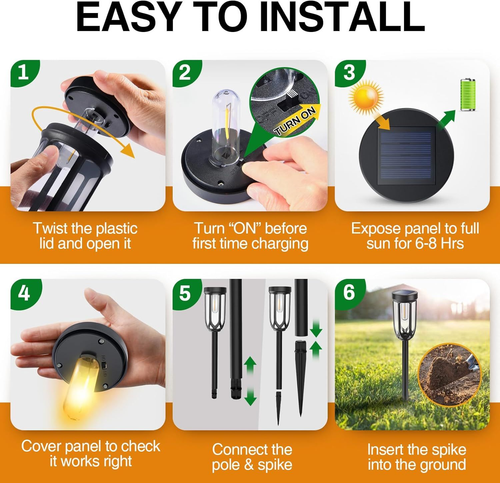 Solar Pathway Lights 8 Pack, Outdoor Waterproof Warm White-8P | eBay