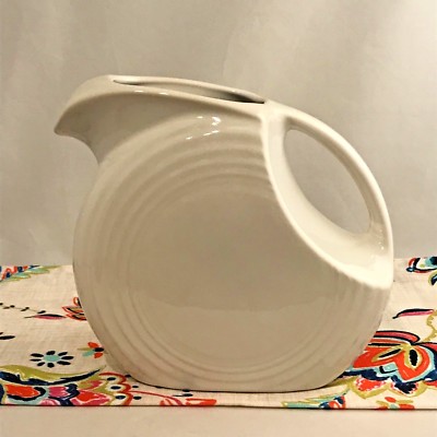 Fiestaware White Large Disc Pitcher Fiesta Water Pitcher | eBay