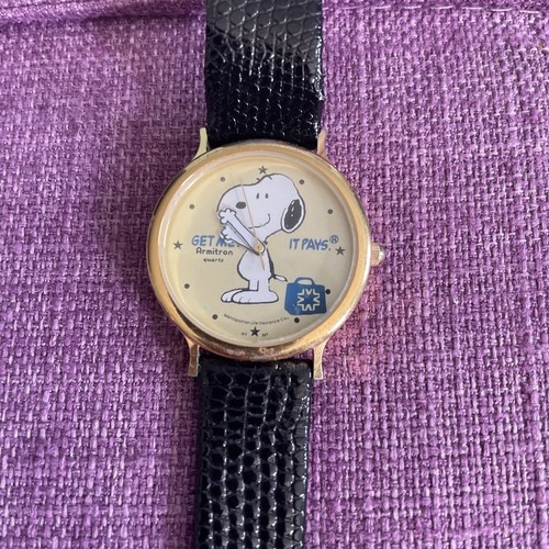 Vintage Snoopy Peanuts Armitron Watch Met Life Insurance Needs Battery ...