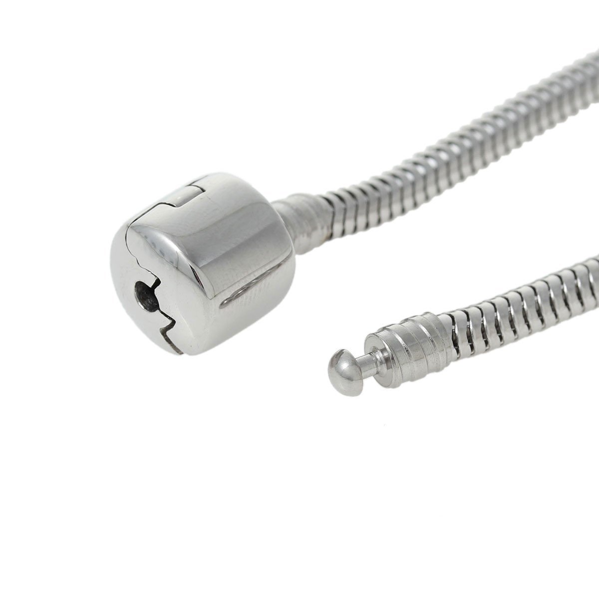 17cm(6 6/8") Stainless Steel European Snake Chain Charm Bracelet Snap ...