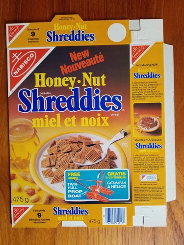 1980's RARE Vintage NEW HONEY NUT SHREDDIES Cereal Box Nabisco Prop ...