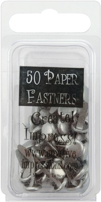 Creative Impressions Metal Paper Fasteners 7mm 50/Pkg-Round - Pewter ...