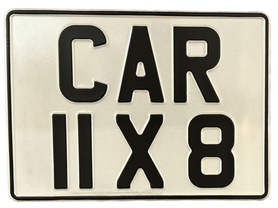 Square Car Number Plates x2 11x8 Metal Pressed Registration, Trailer ...