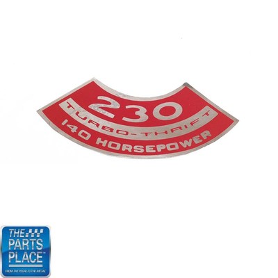 Chevrolet Cars Air Cleaner Cover Decal 230 Turbo Thrift 140 HP DC0108 ...