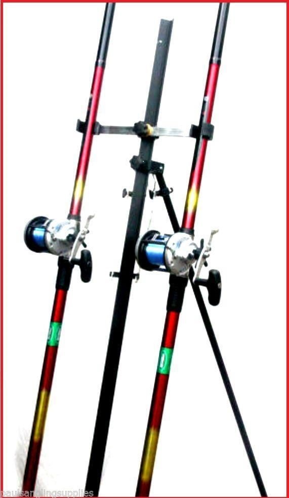 2 x 14 ft Mitchell Rods & Multiplier Reels & Tripod Beachcaster Sea ...