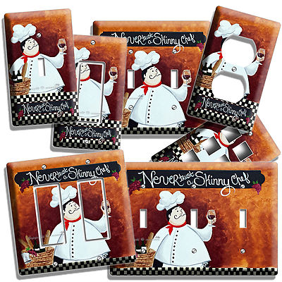 DRUNK FRENCH FAT CHEF LIGHT SWITCH OUTLET WALL PLATES KITCHEN DINING ...