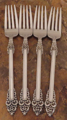 Oneida Rembrandt Cube Set of 4 Dinner Forks Stainless Flatware Lot B | eBay